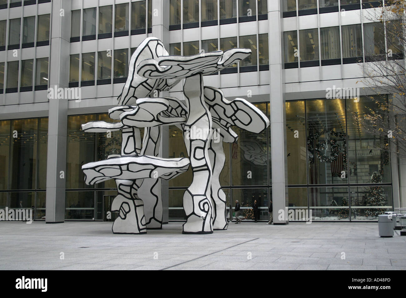 Jean Dubuffet Sculpture "Group of Four Trees" next to the One Chase ...