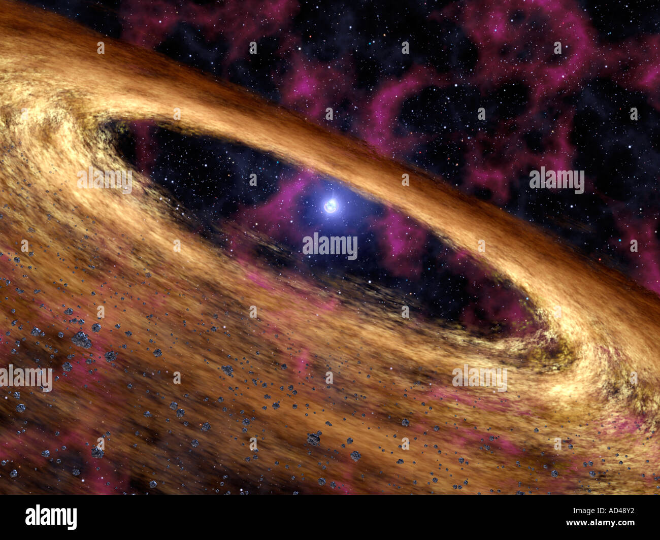 This artist's concept depicts a type of dead star called a pulsar and ...