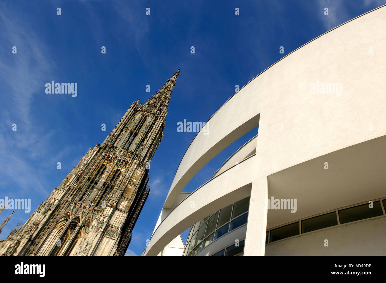 Ulm Muenster (cathedral) and Stadthaus (city house), Ulm, Baden ...