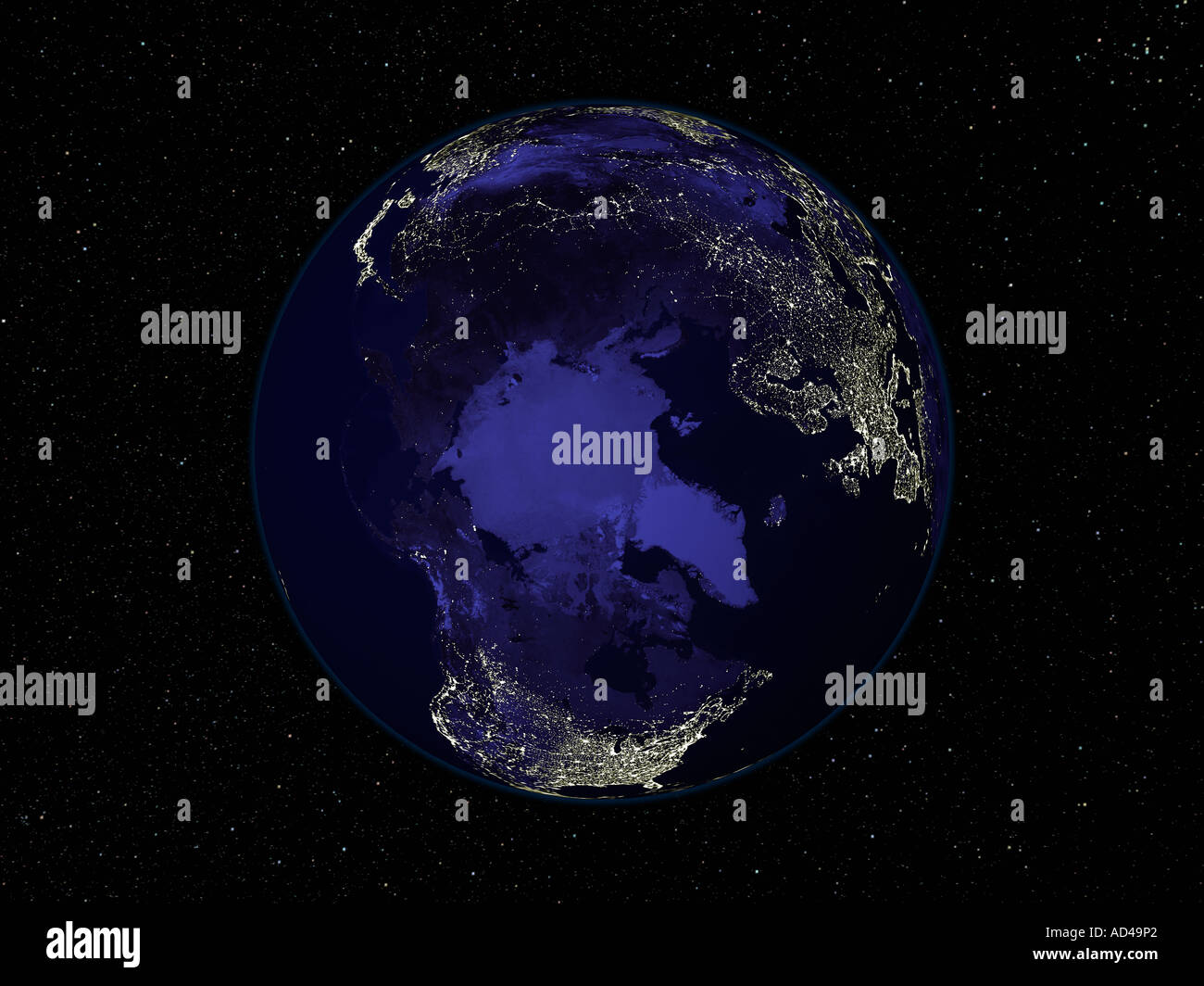 Earth globe north pole view hi-res stock photography and images - Alamy