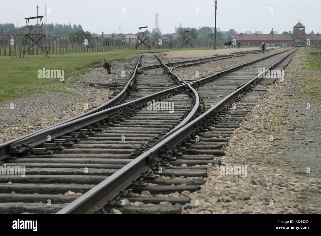 Railroad Tracks at Auschwitz Birkenau, a German concentration camp in ...