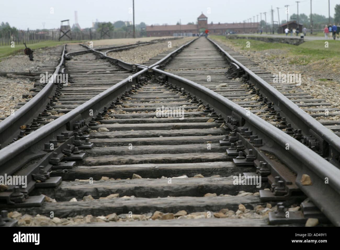 Railroad Tracks at Auschwitz Birkenau, a German concentration camp in ...