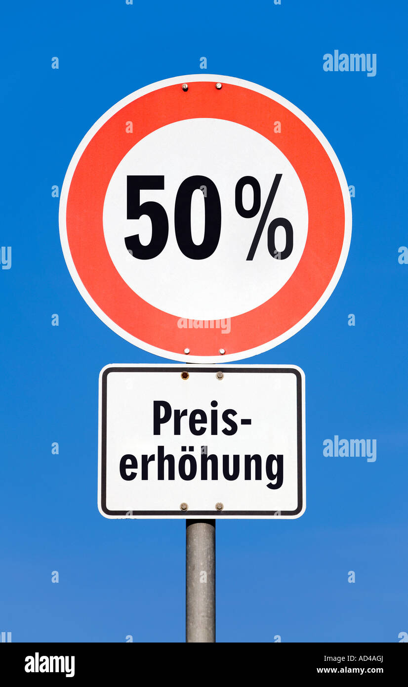 50 Increase In Price Symbolic Picture Series Stock Photo Alamy
