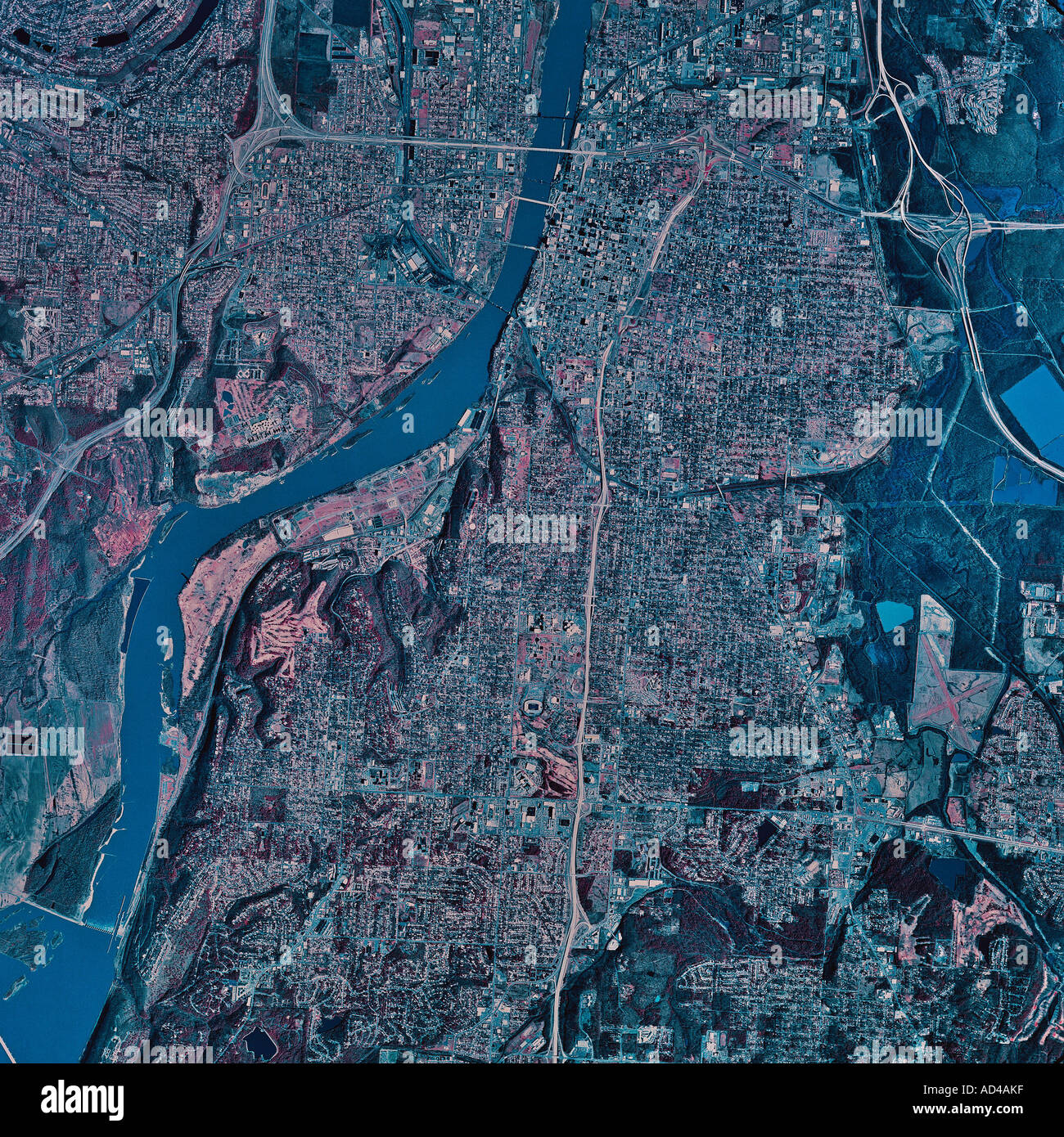 Little Rock Arkansas, satellite image Stock Photo - Alamy