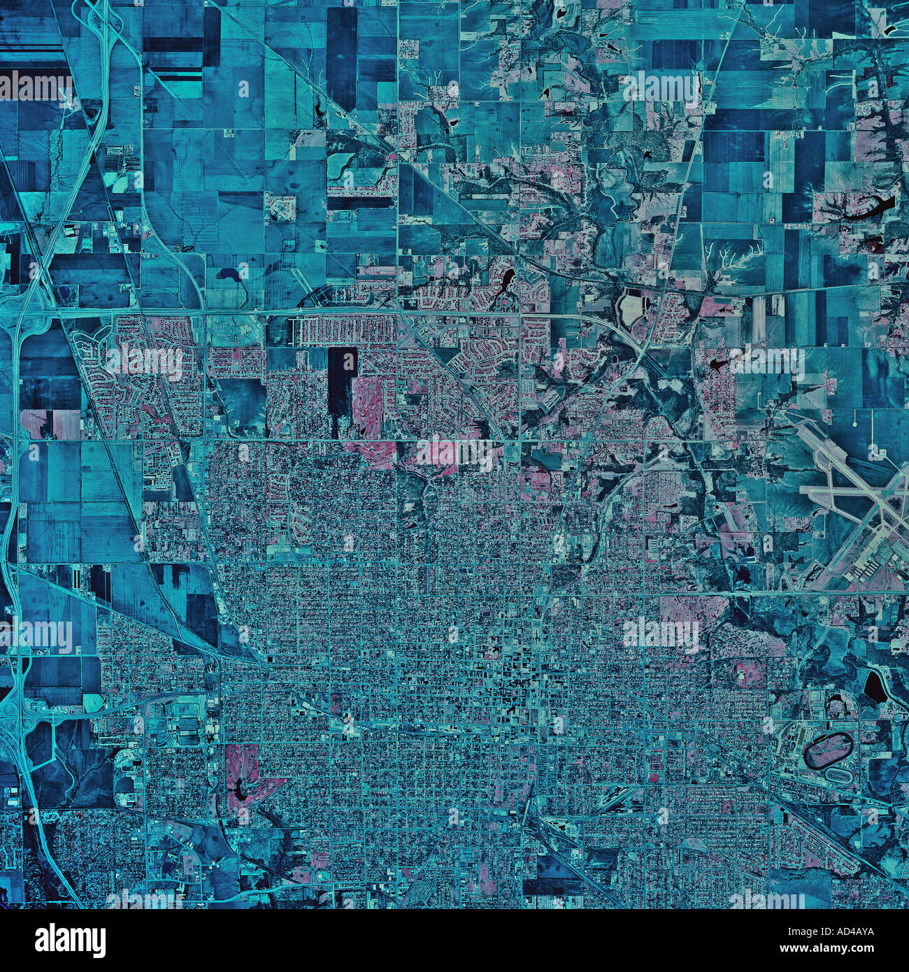 Springfield, Illinois, satellite image Stock Photo - Alamy