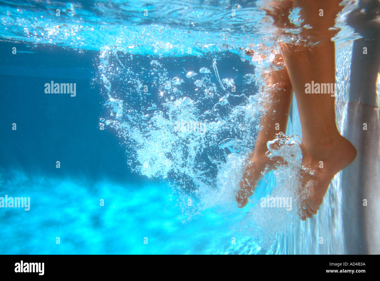 Legs kicking in pool hi-res stock photography and images - Alamy