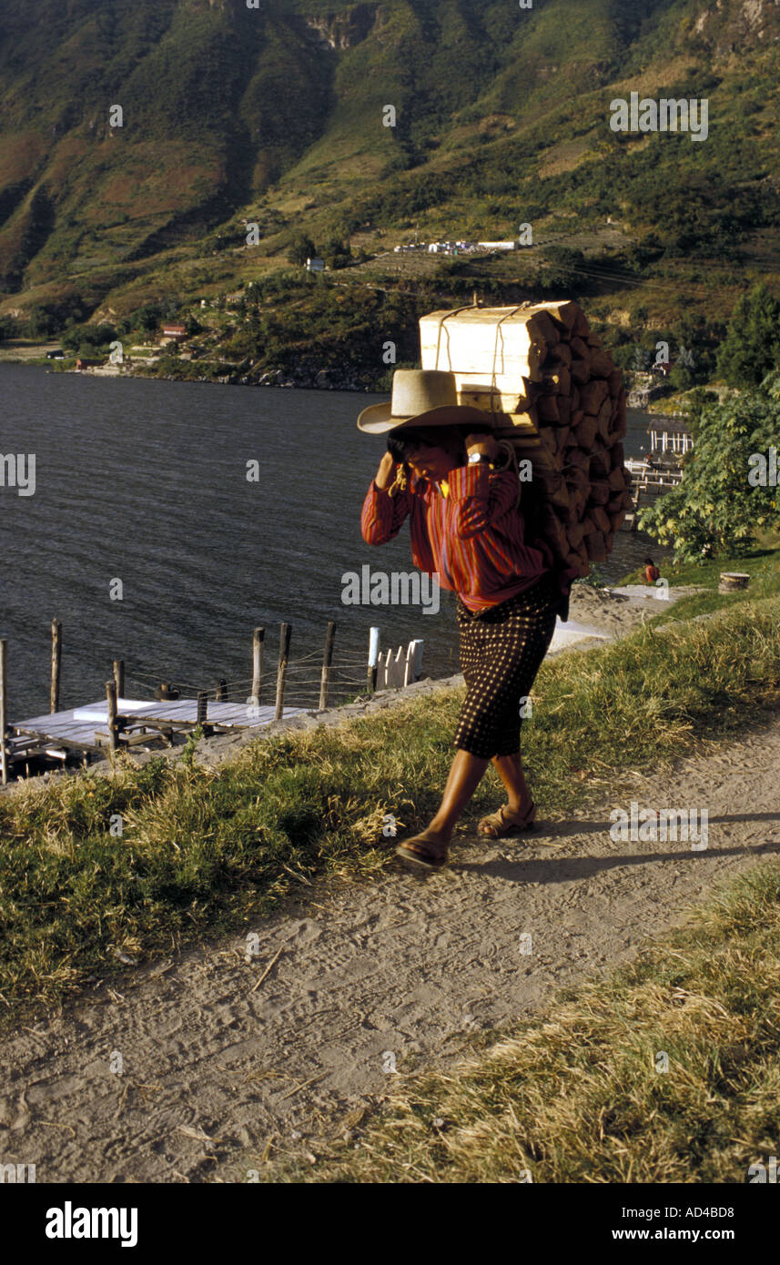 GUATEMALA NATIVE QUICHE MAN CARRYING PRODUCE TODOS LOS SANTOS Stock ...