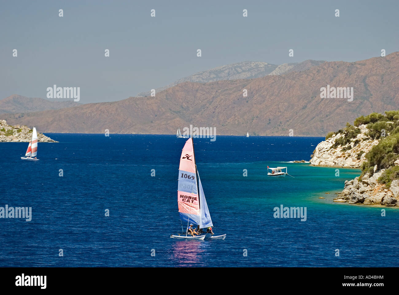 Sailing in Hisaronu Bay, Marmaris Turkey Stock Photo - Alamy