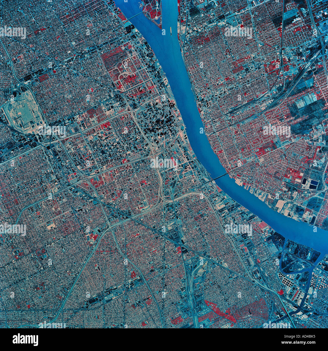 Detroit, Michigan, satellite image Stock Photo - Alamy
