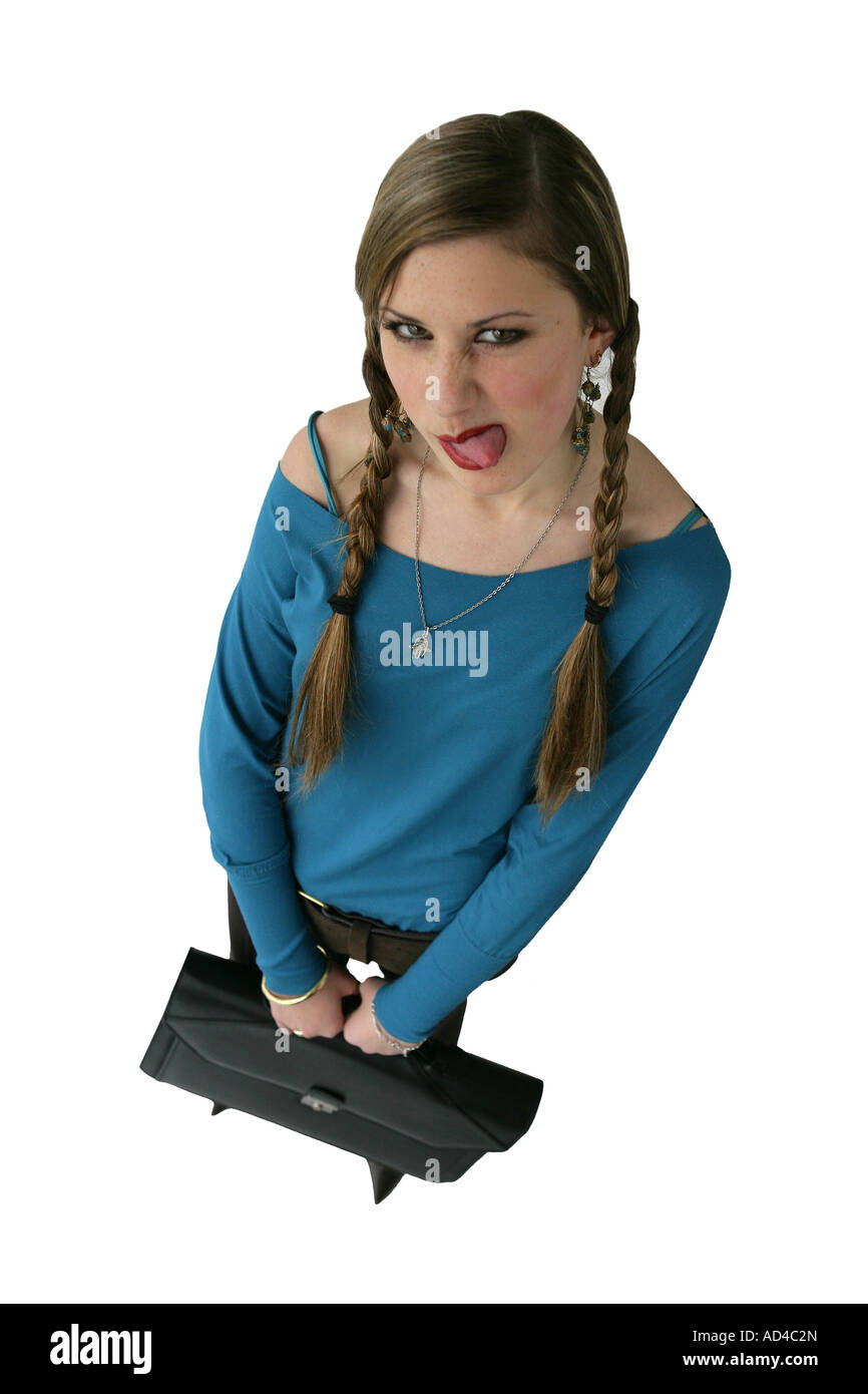 Young woman making a wry face Stock Photo - Alamy