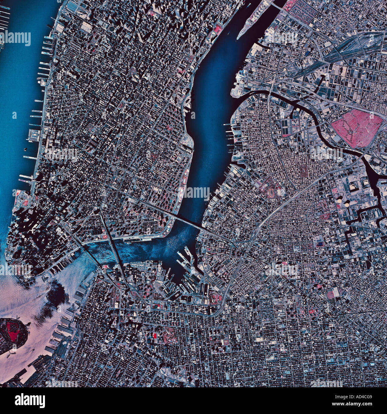 Satellite view new york city hi-res stock photography and images - Alamy