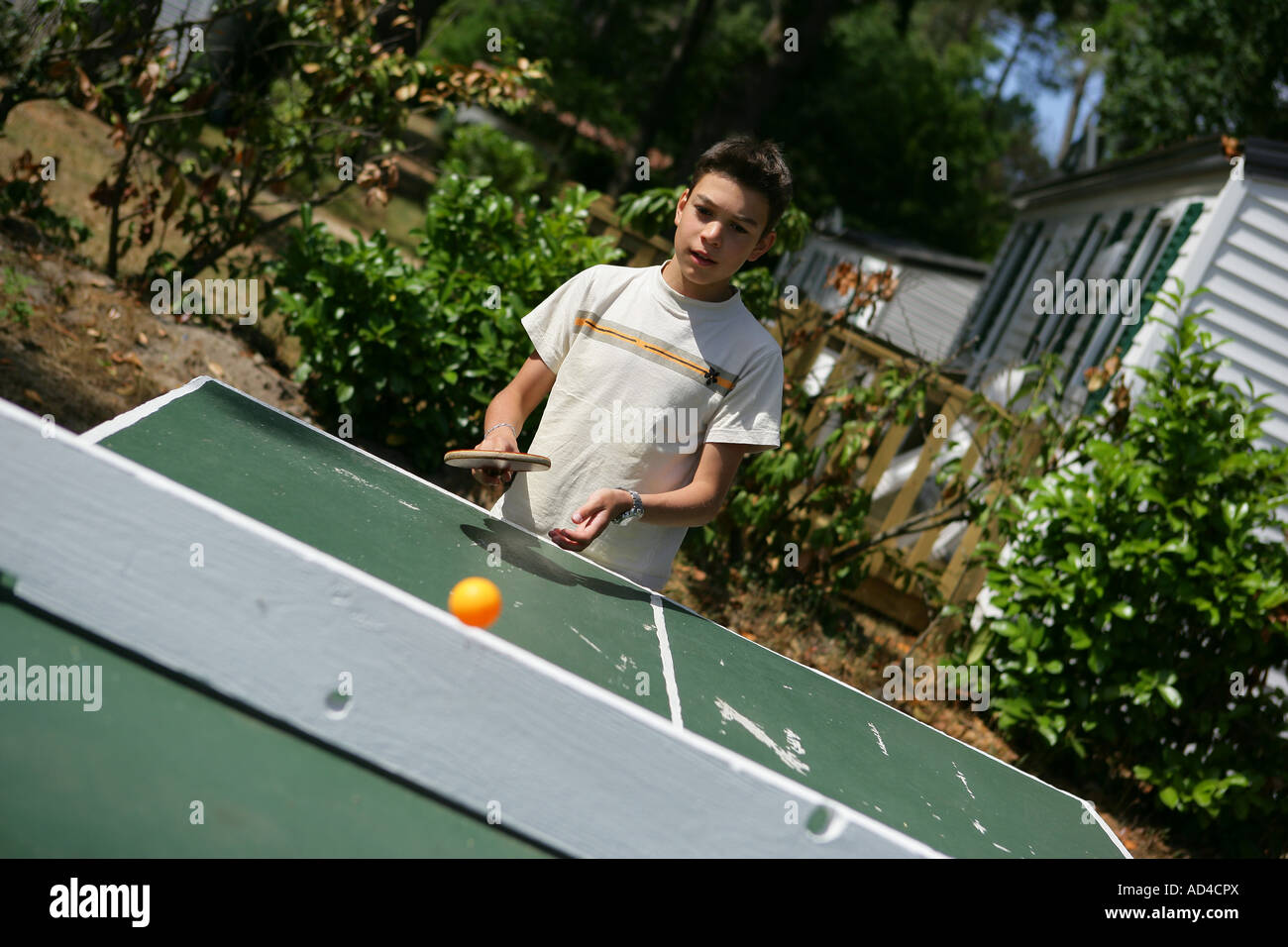 Boy playing ping pong table tennis hi-res stock photography and images ...