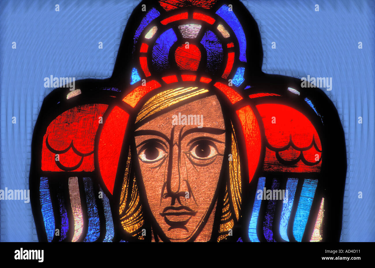 Portion of a stained glass window at Elsdorf in Germany Stock Photo - Alamy