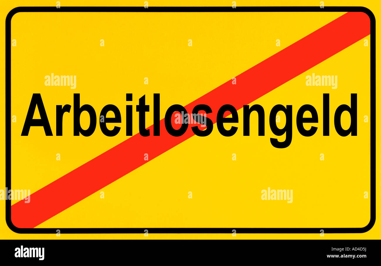 German city limits sign symbolising end of unemployment benefit Stock ...