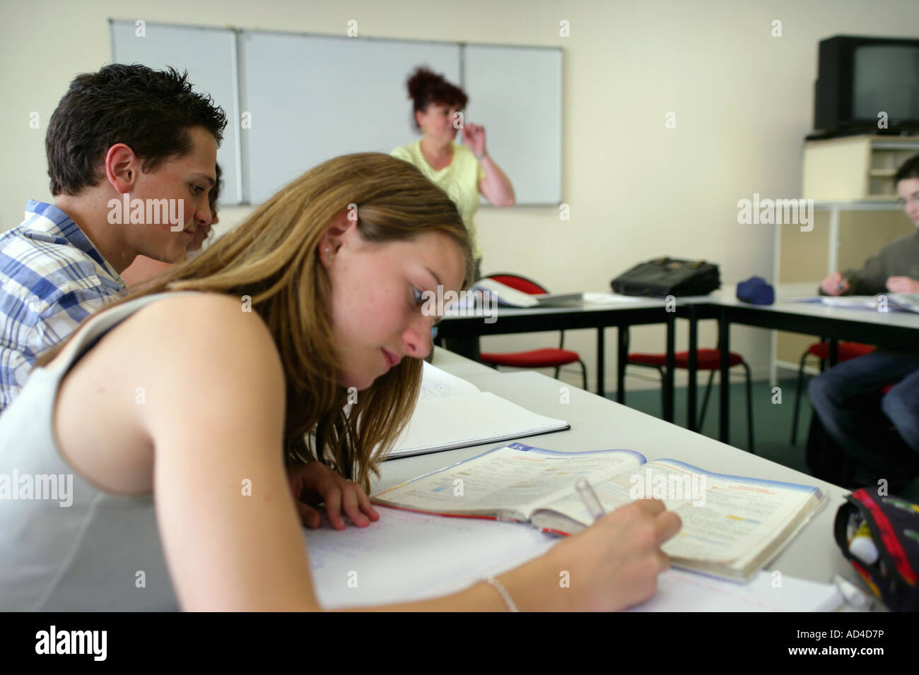 Pupils in a classroom Stock Photo - Alamy