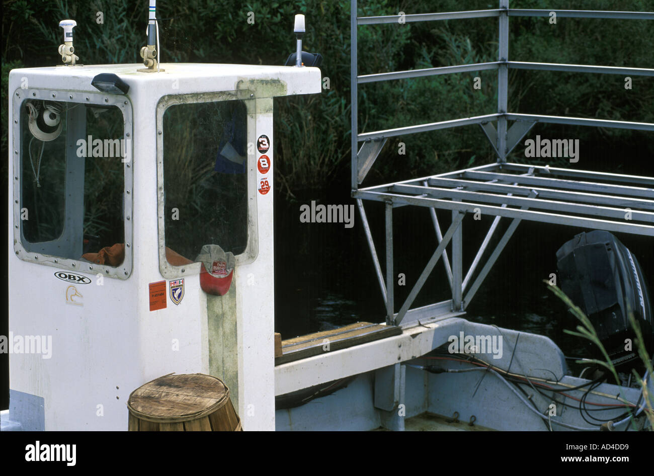 Wheelhouse on Fishing Boat Stock Photo - Alamy