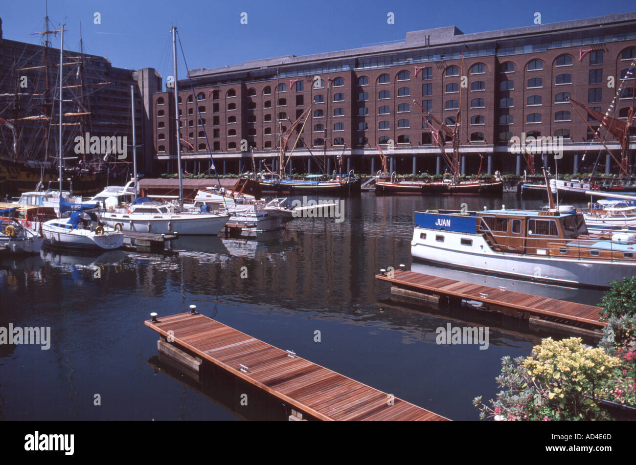 St Katharine s Dock near Tower Bridge London England Stock Photo - Alamy