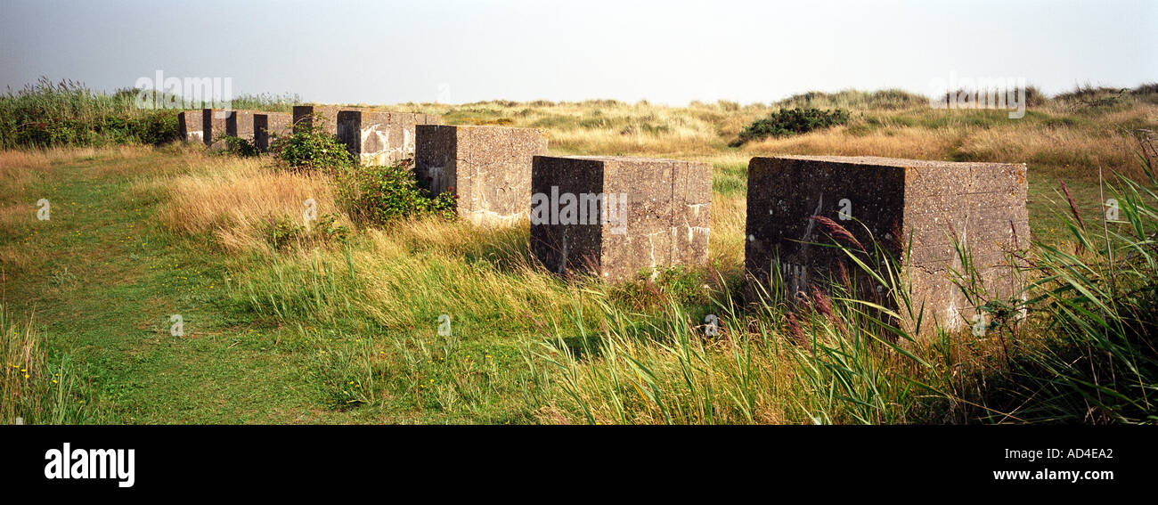 Concrete Anti-Tank Defences at Minsmere Stock Photo - Alamy