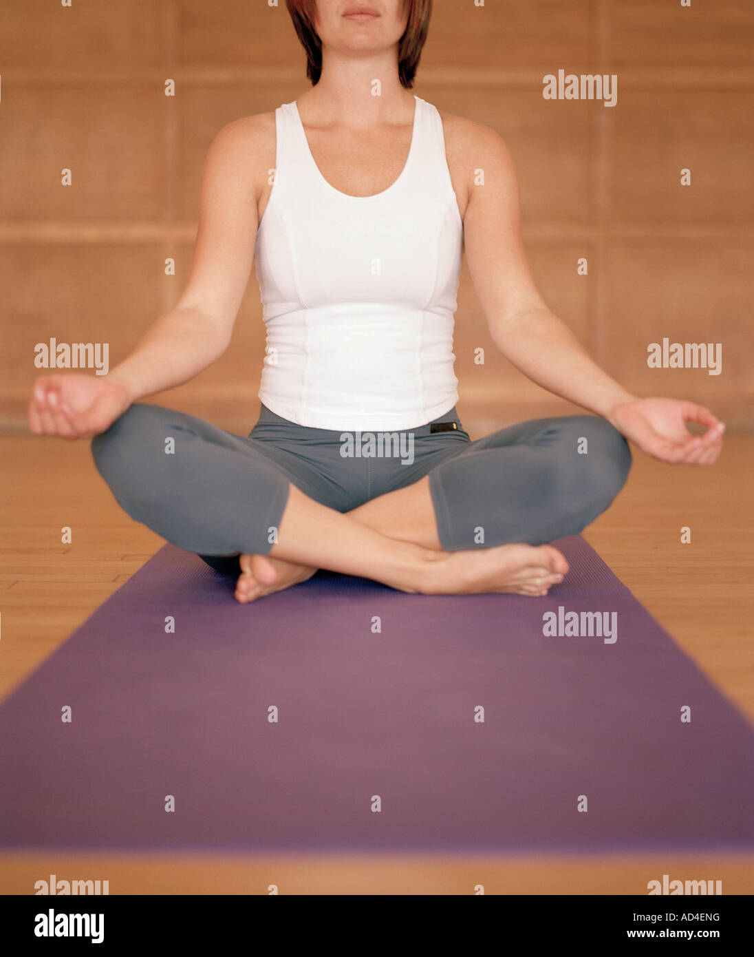 Woman in the lotus position Stock Photo - Alamy