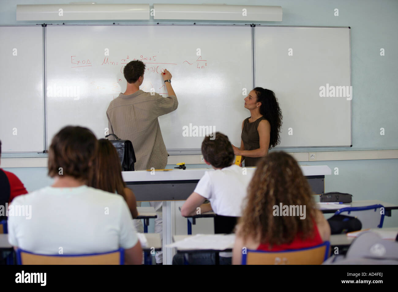 Students in a class Stock Photo - Alamy