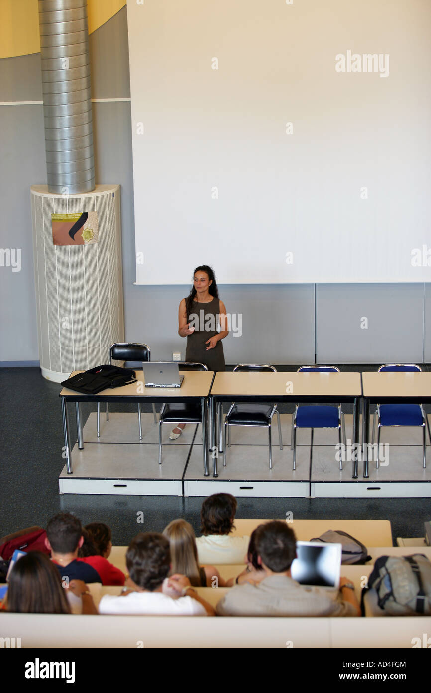Woman lecturing to men hi-res stock photography and images - Alamy