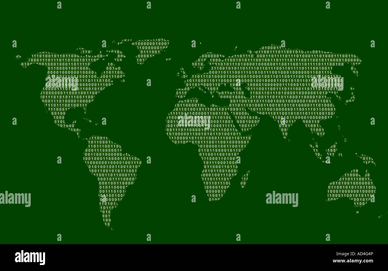 A world map made in binary code Stock Photo - Alamy A world map made in binary code Stock Photo - Alamy