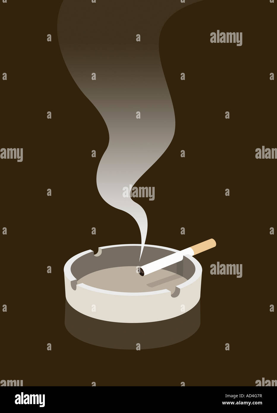 A cigarette burning in an ashtray Stock Photo - Alamy