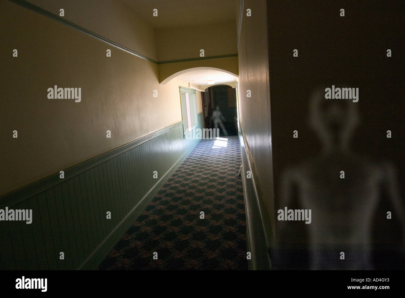Ghost in hallway Stock Photo - Alamy