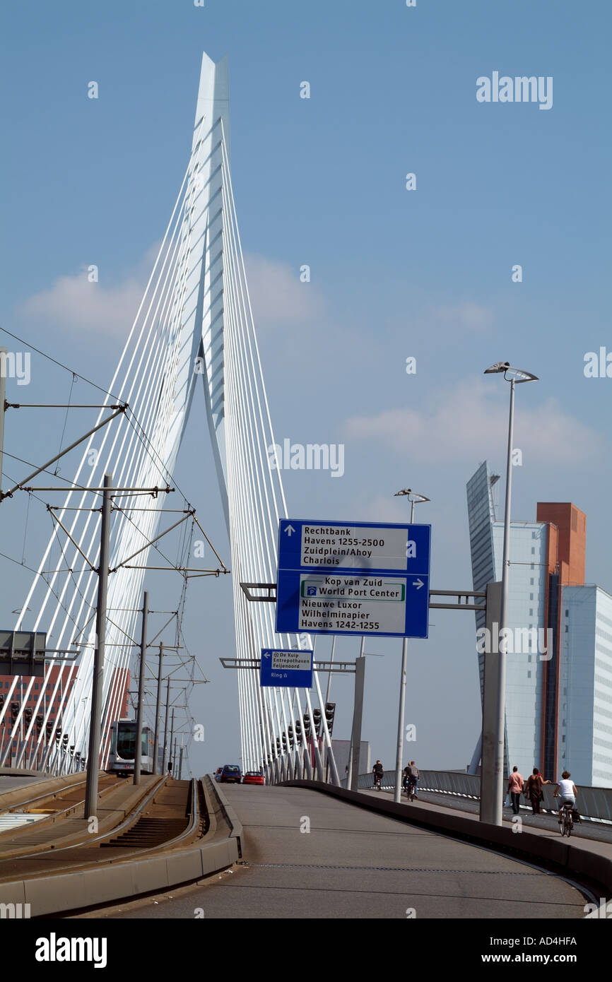 Erasmusburg lifting bridge Rotterdam Holland Netherlands Europe EU ...