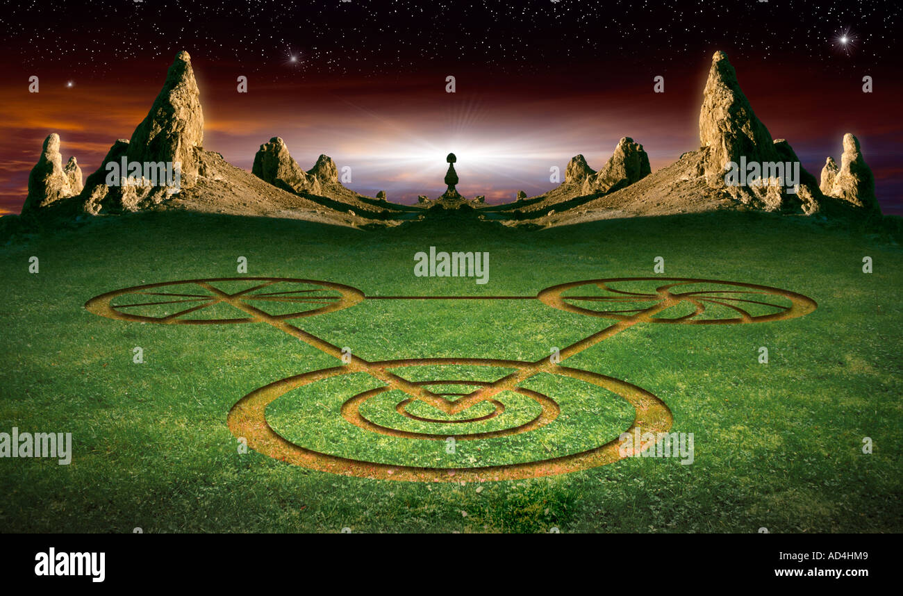 Stylized Crop Circle Illustration Stock Photo - Alamy