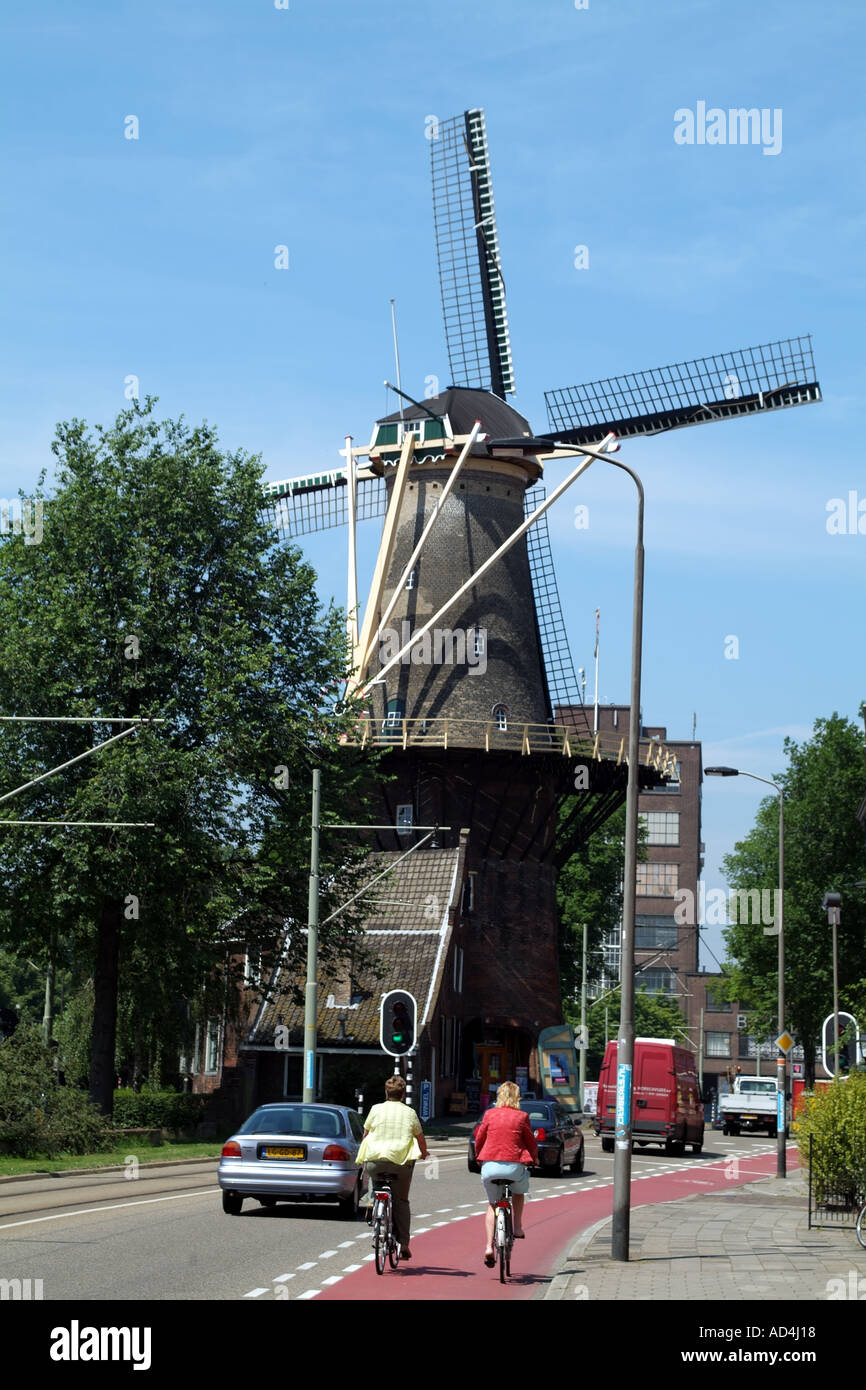 Delft Holland Netherlands Europe EU Windmill town centre Stock Photo ...