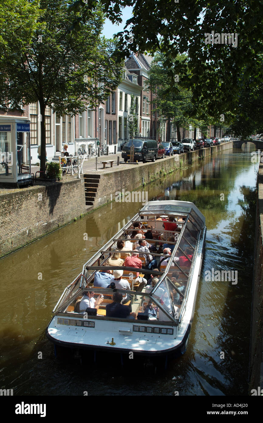 Delft Holland Netherlands siteseeing from canal boat Stock Photo - Alamy