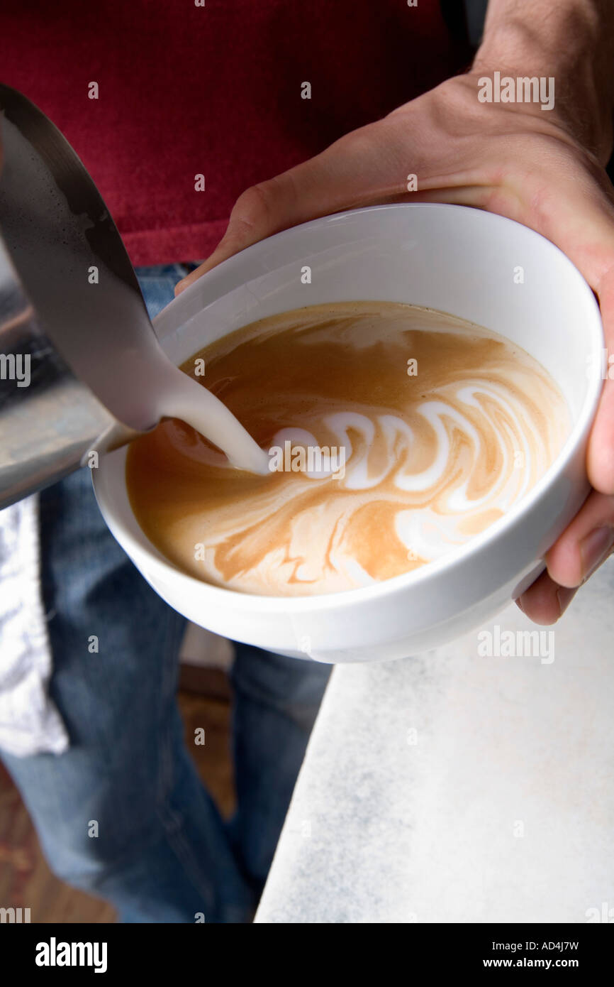 Making a Latte Stock Photo - Alamy