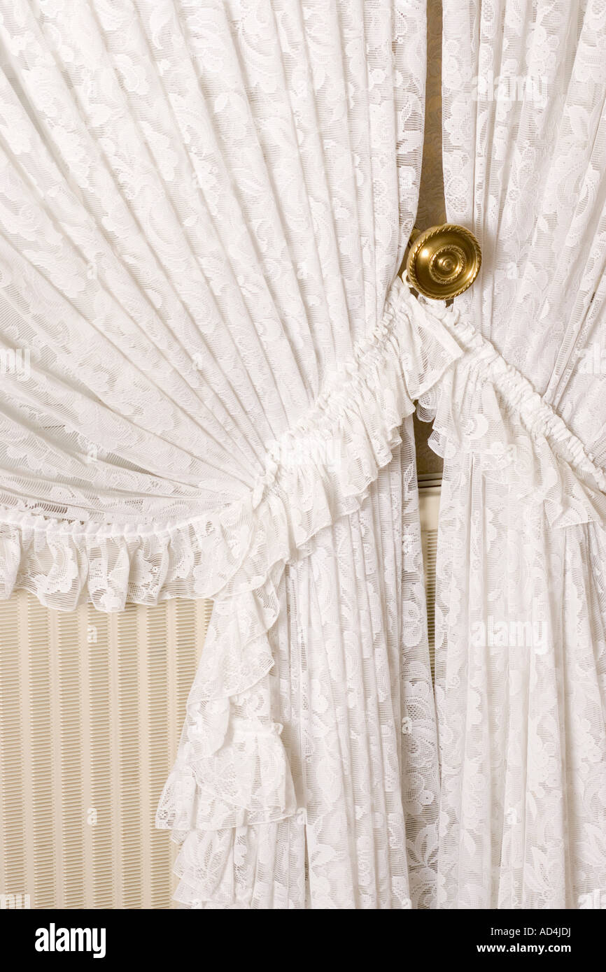 Curtains tied back hi-res stock photography and images - Alamy