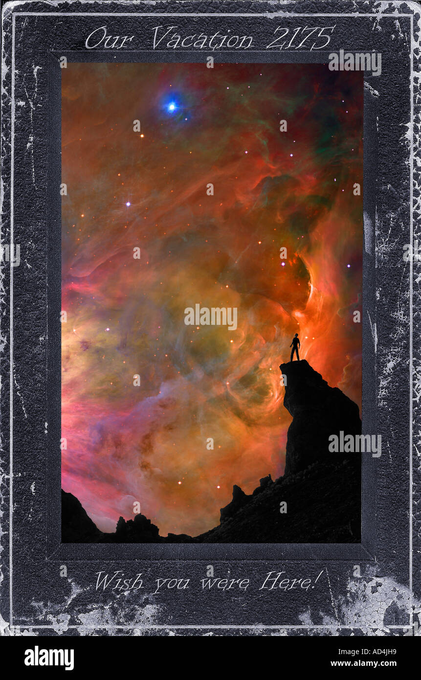 “Our Summer Vacation” postcard from another planet Stock Photo - Alamy