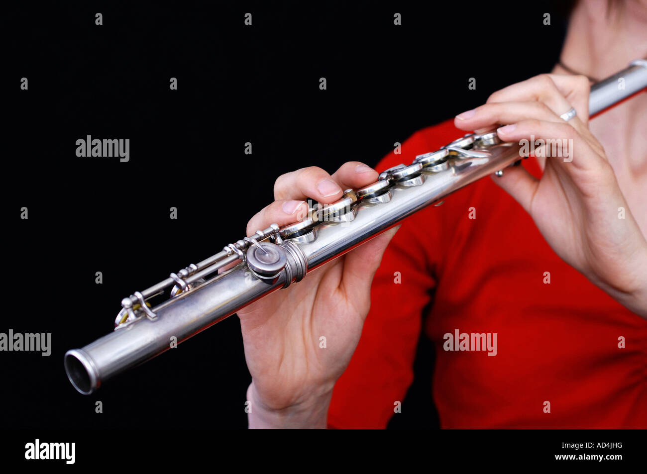 A female flautist Stock Photo - Alamy
