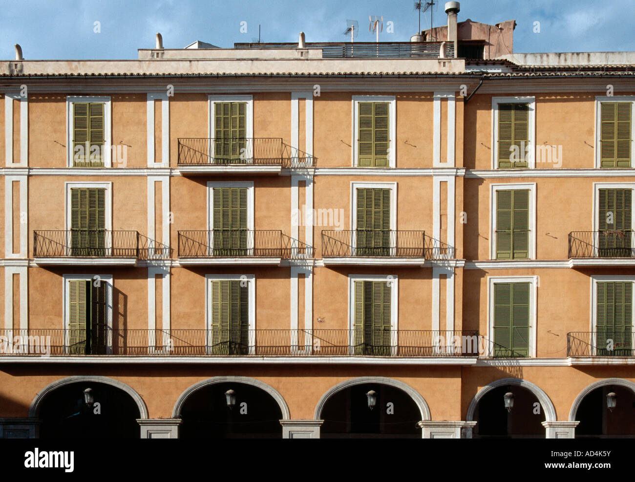 Facade of an apartment building, Palma, Majorca Stock Photo - Alamy