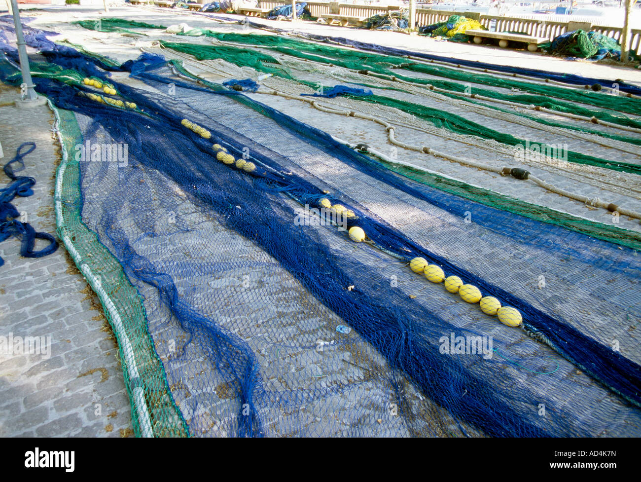 Fishing nets laid out Stock Photo - Alamy