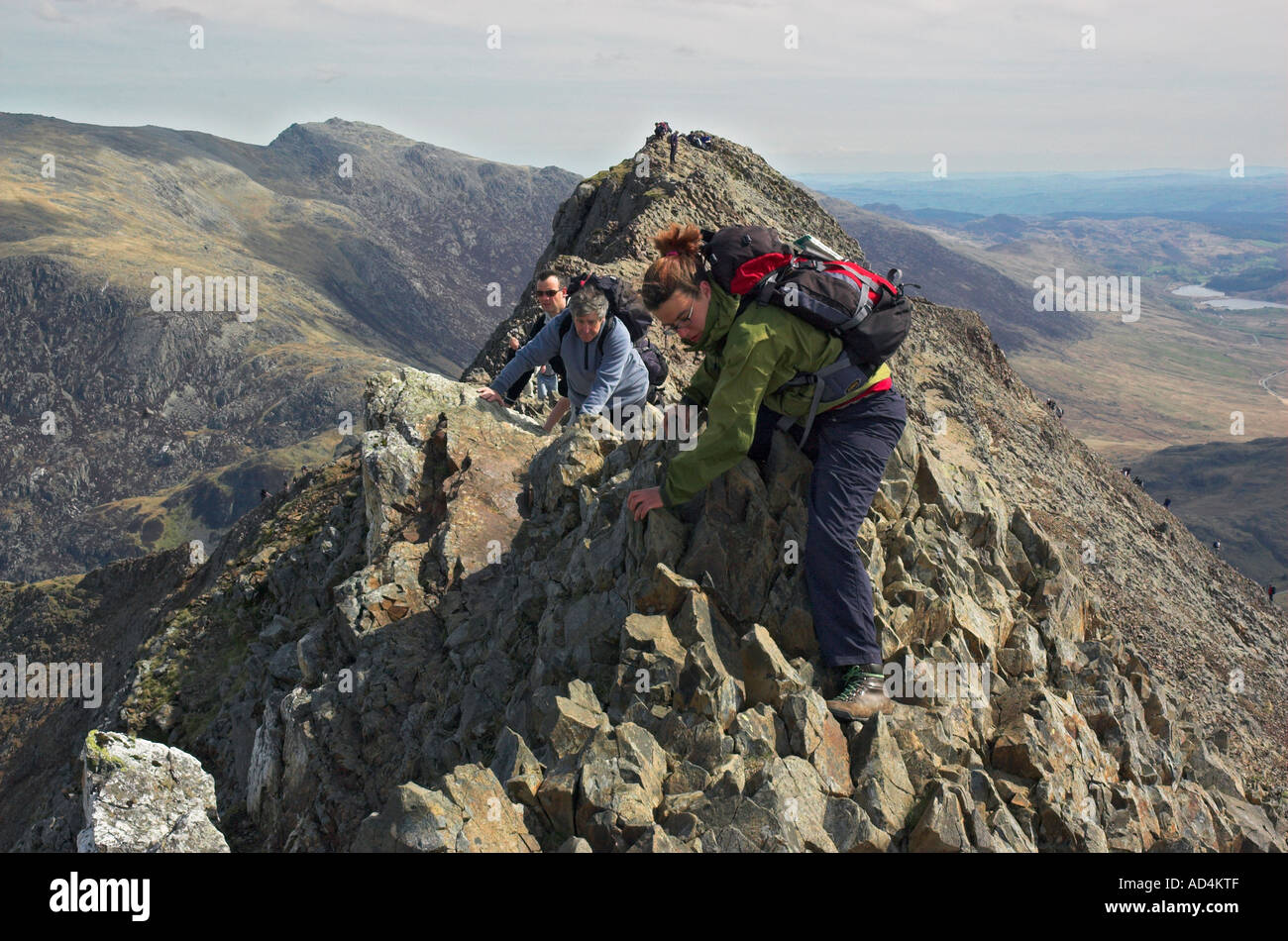 Crib goch snowdon scrambling hi-res stock photography and images - Alamy