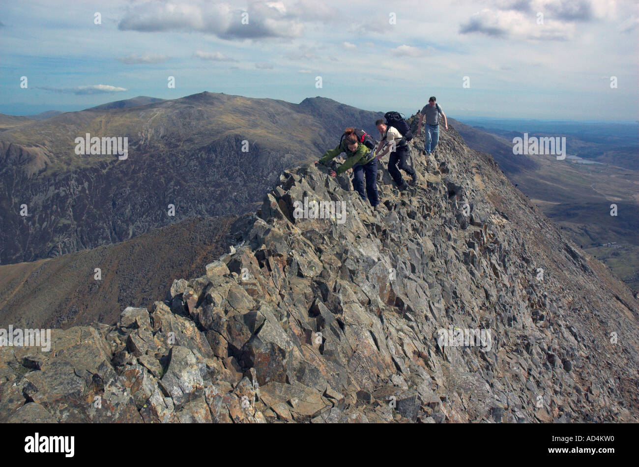 Crib goch snowdon scrambling hi-res stock photography and images - Alamy