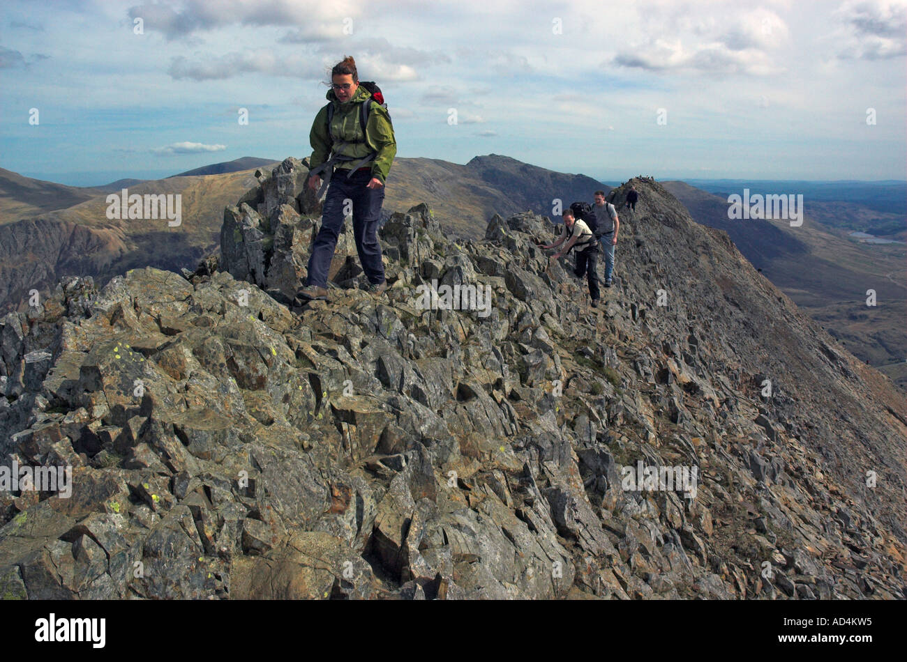 Crib goch snowdon scrambling hi-res stock photography and images - Alamy
