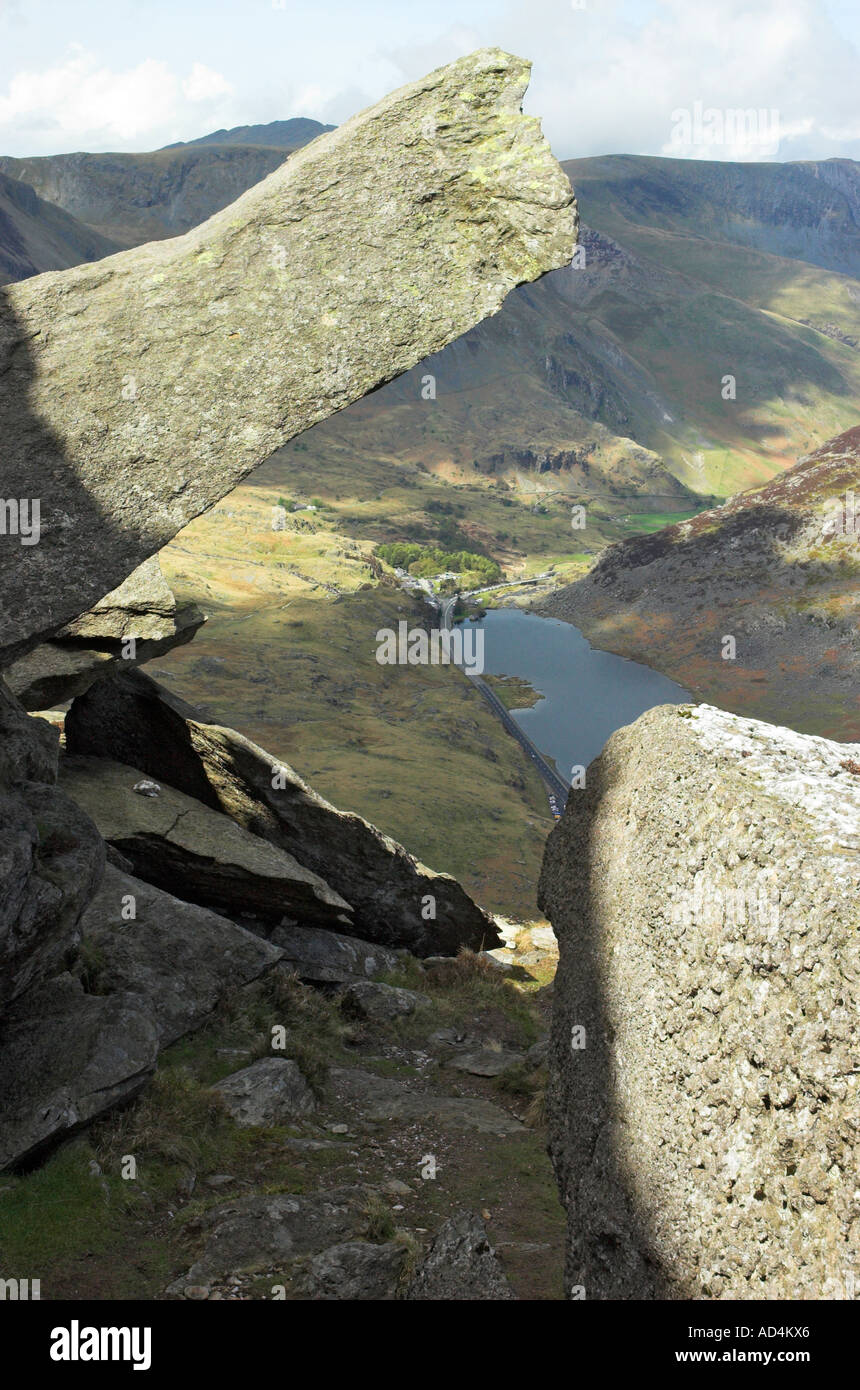 The famous rock The Cannon on Tryfan in North Wales Stock Photo - Alamy