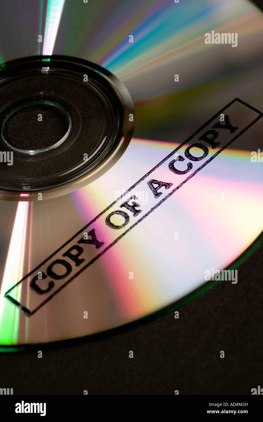A CD stamped 'Copy of a Copy' Stock Photo - Alamy