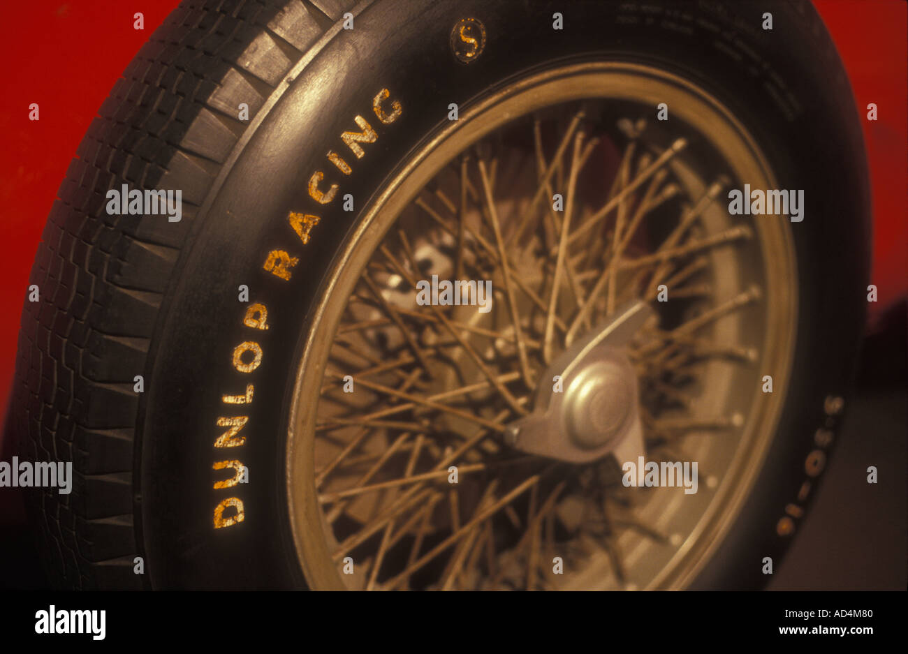 Dunlop Tyre on spoke wheel Stock Photo - Alamy