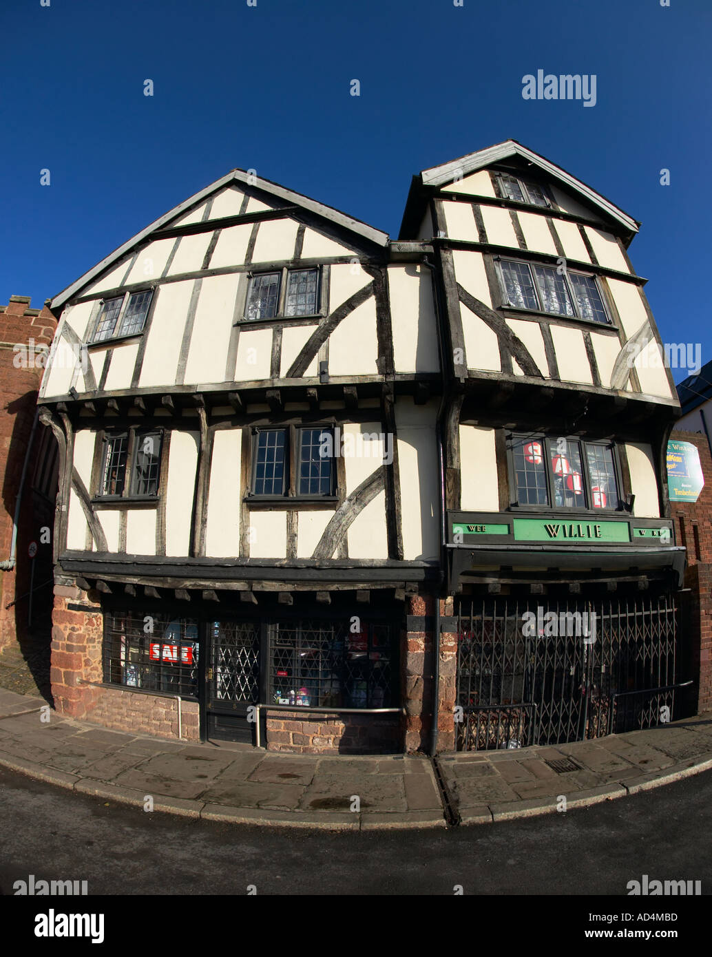 Half timbered buildings, Western Way, Exeter, Devon, England, UK Stock ...