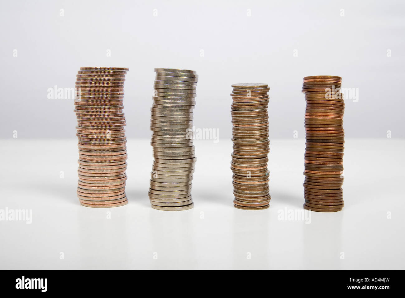 Stacks of coins Stock Photo - Alamy