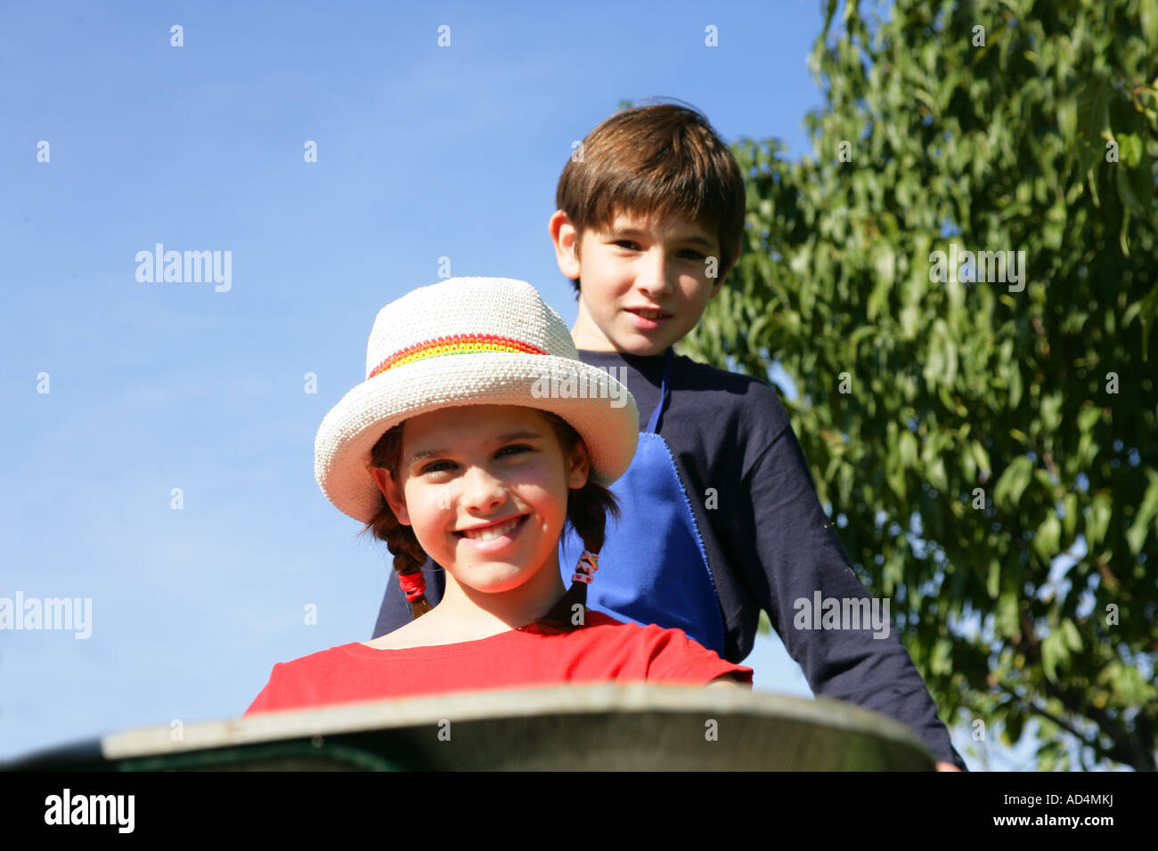 Children having fun in the countryside Stock Photo - Alamy