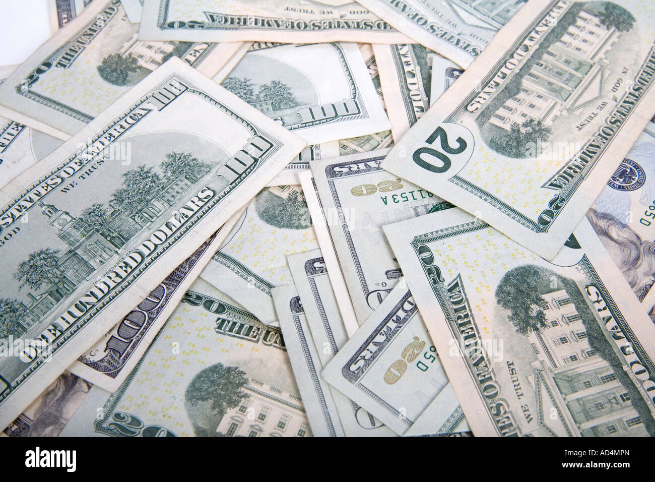 A pile of US bank notes Stock Photo - Alamy