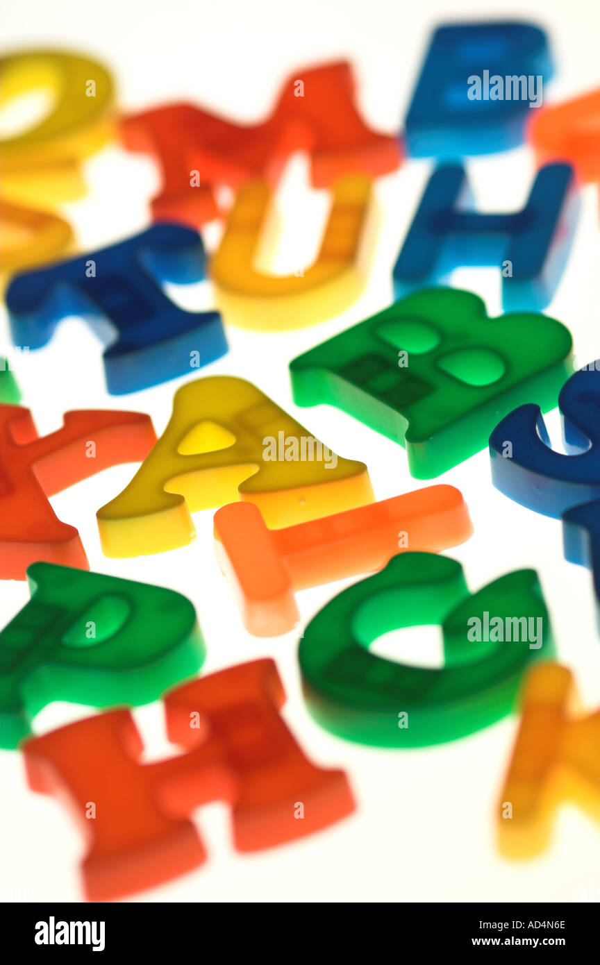 plastic color alphabet Stock Photo - Alamy