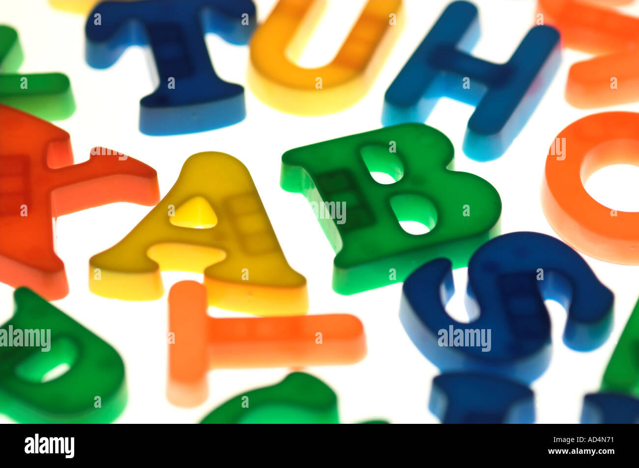 Plastic abc letters hi-res stock photography and images - Alamy